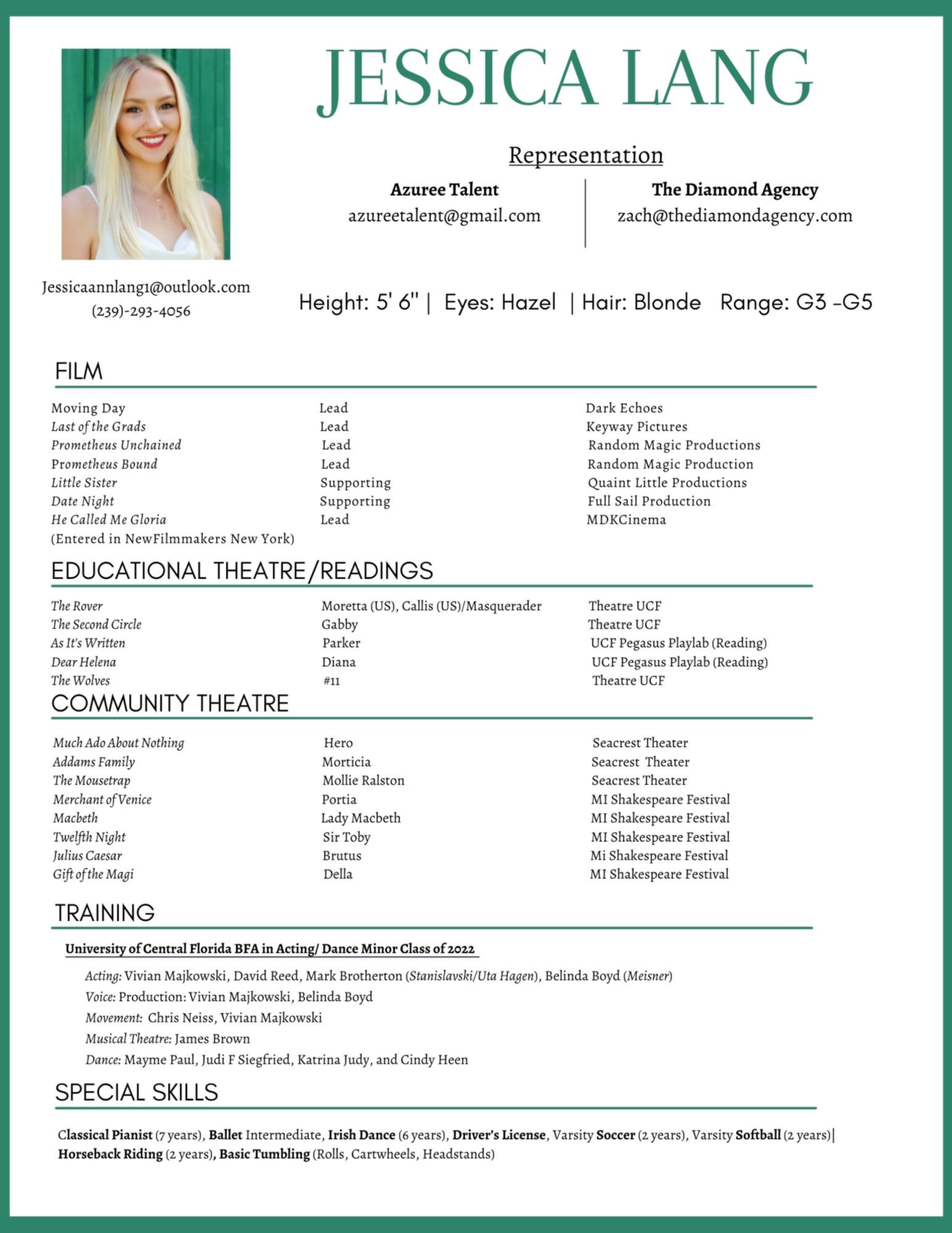 Resume | Jessica Lang